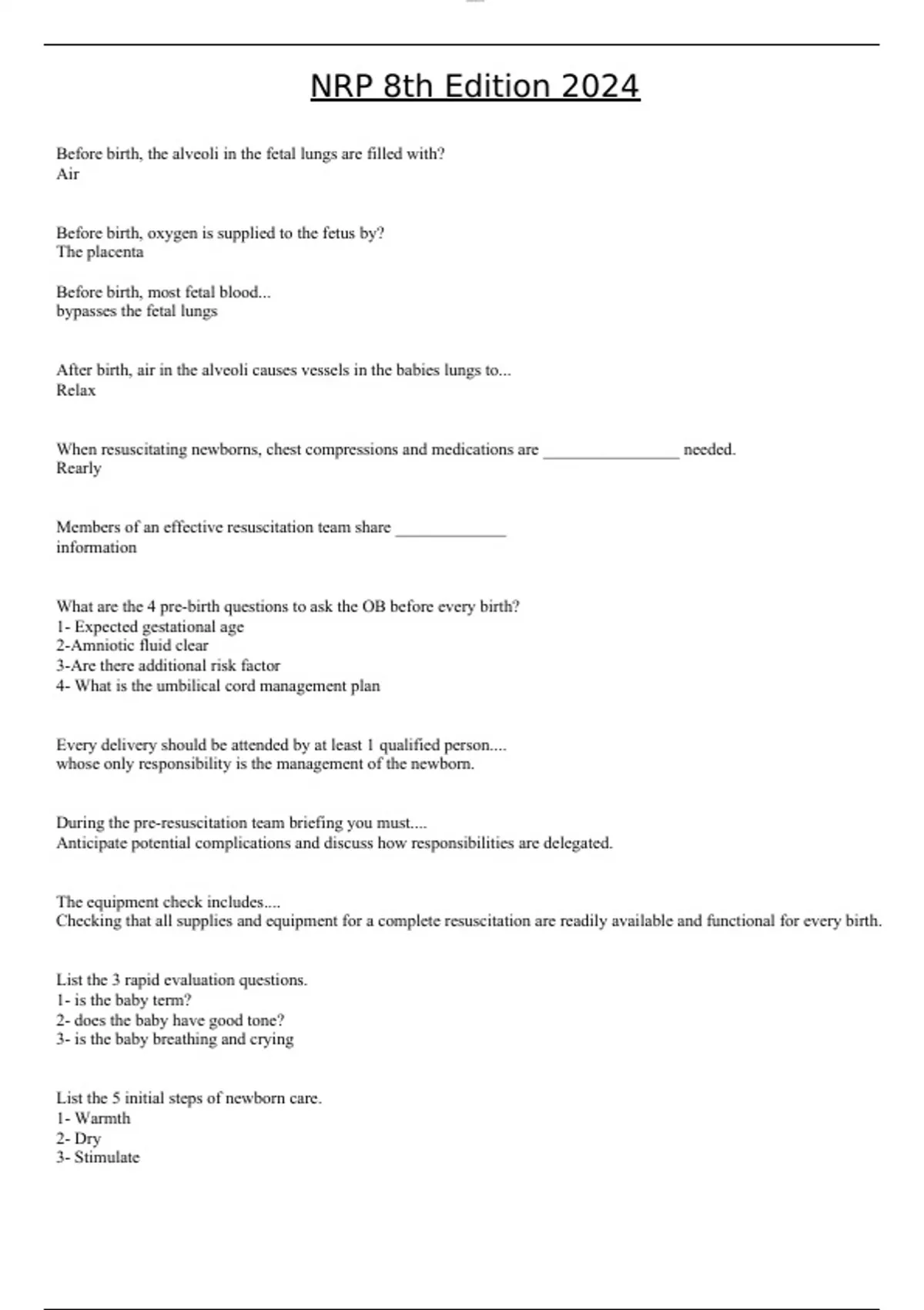 NRP 8th Edition 2024 With Complete Solutions Latest Update - NRP ...