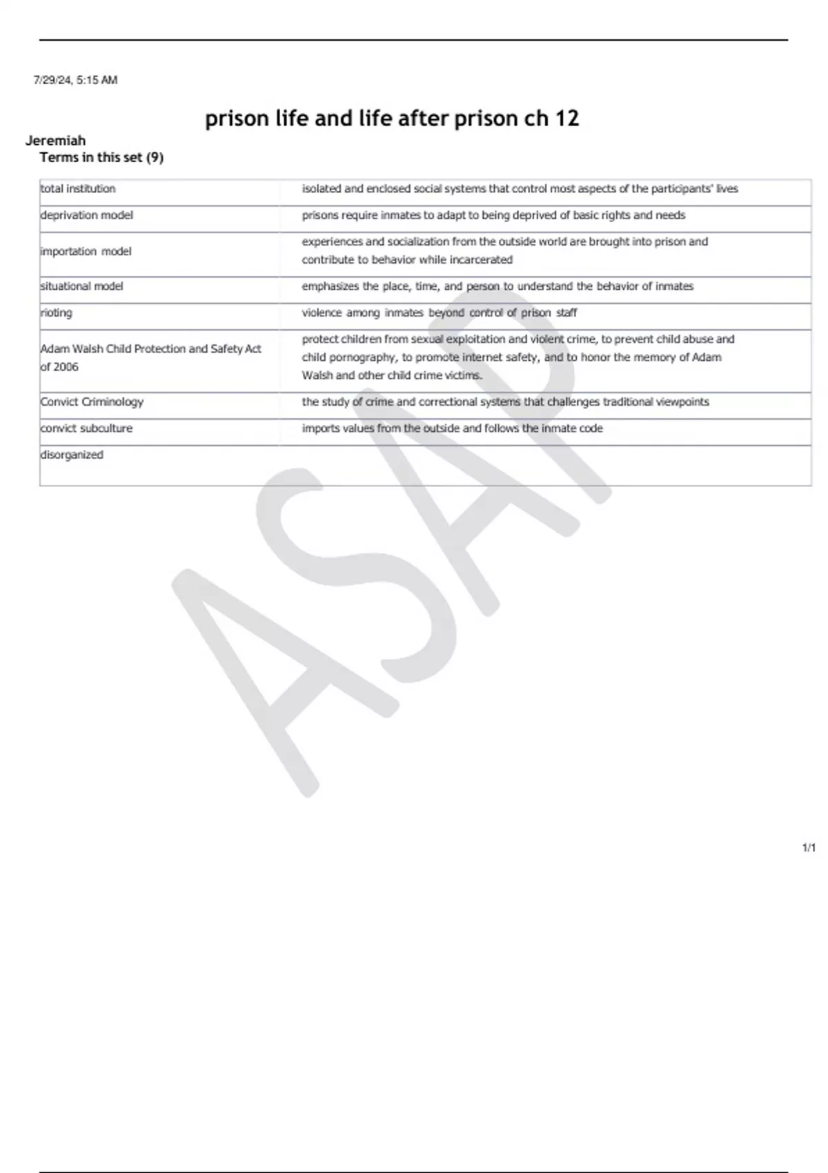 prison life and life after prison ch 12 (100- SURE ANSWERS) 2024 ...