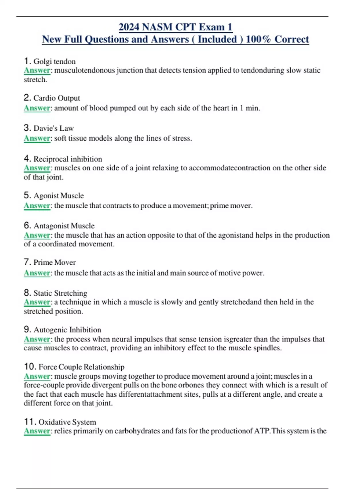 2024 NASM Complete Bundle ( ALL TOPIC ) ( NASM CPT, NASM PES , Exam V1 - V4, Practice Exam 1 - 2 ...