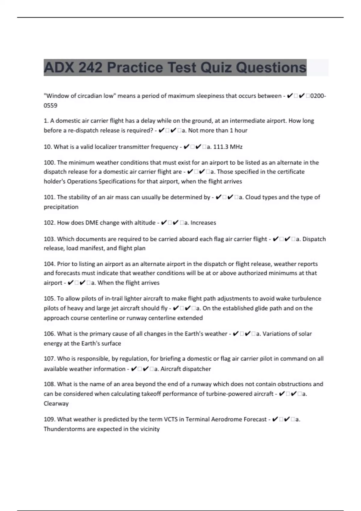 ADX 242 Practice Test Quiz Questions Correctly Solved|17 Pages - ADX ...