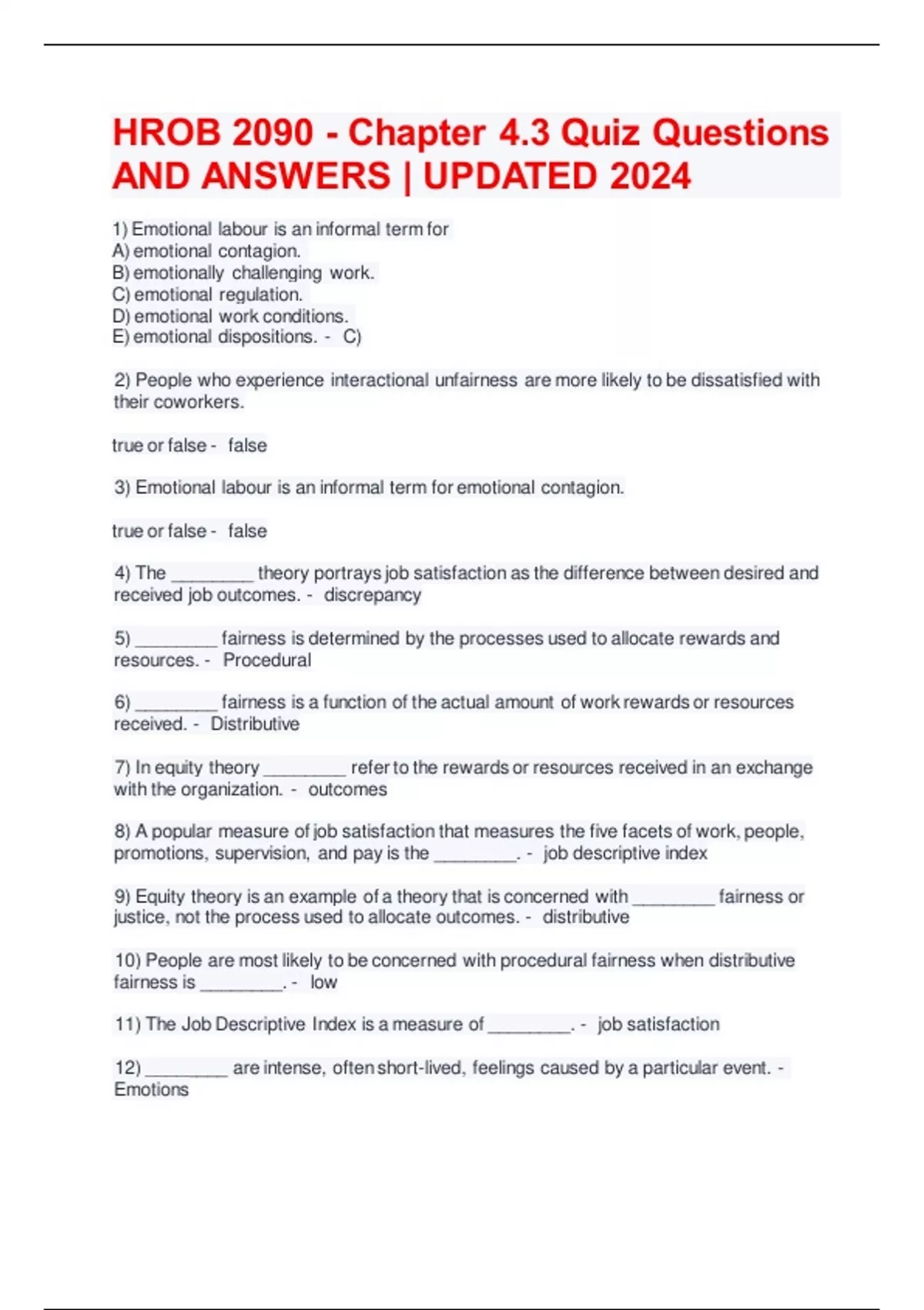 HROB 2090 - Chapter 4.3 Quiz Questions AND ANSWERS | UPDATED 2024 ...