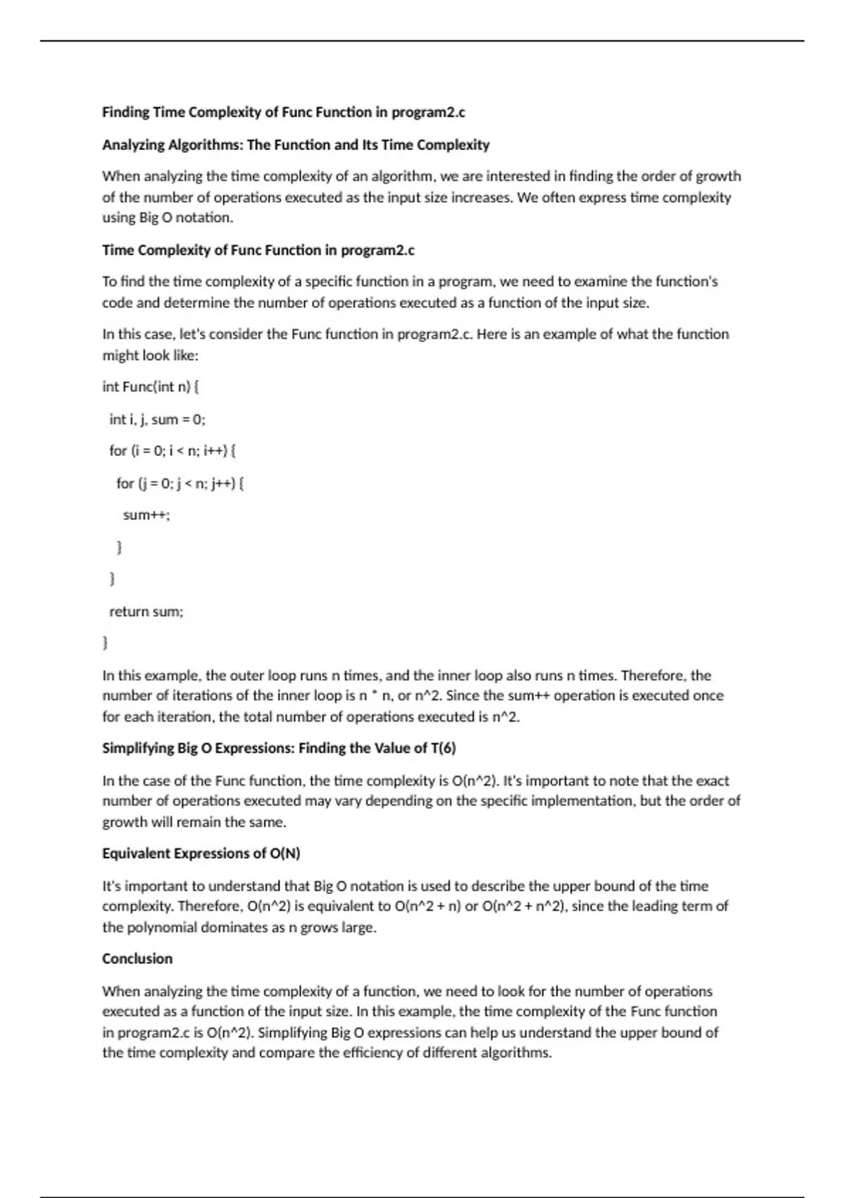 Summary Finding Time Complexity of function in Data Structure and Algorithm - Computerscience ...