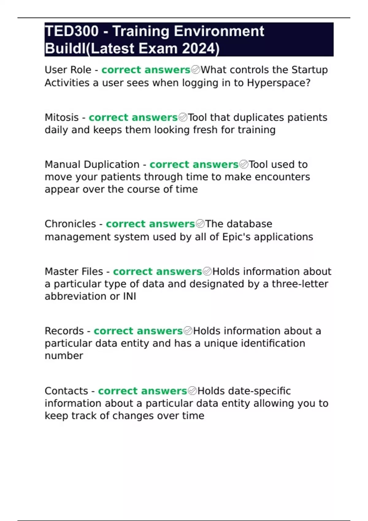 TED300 - Training Environment BuildI(Latest Exam 2024) - TED300 ...