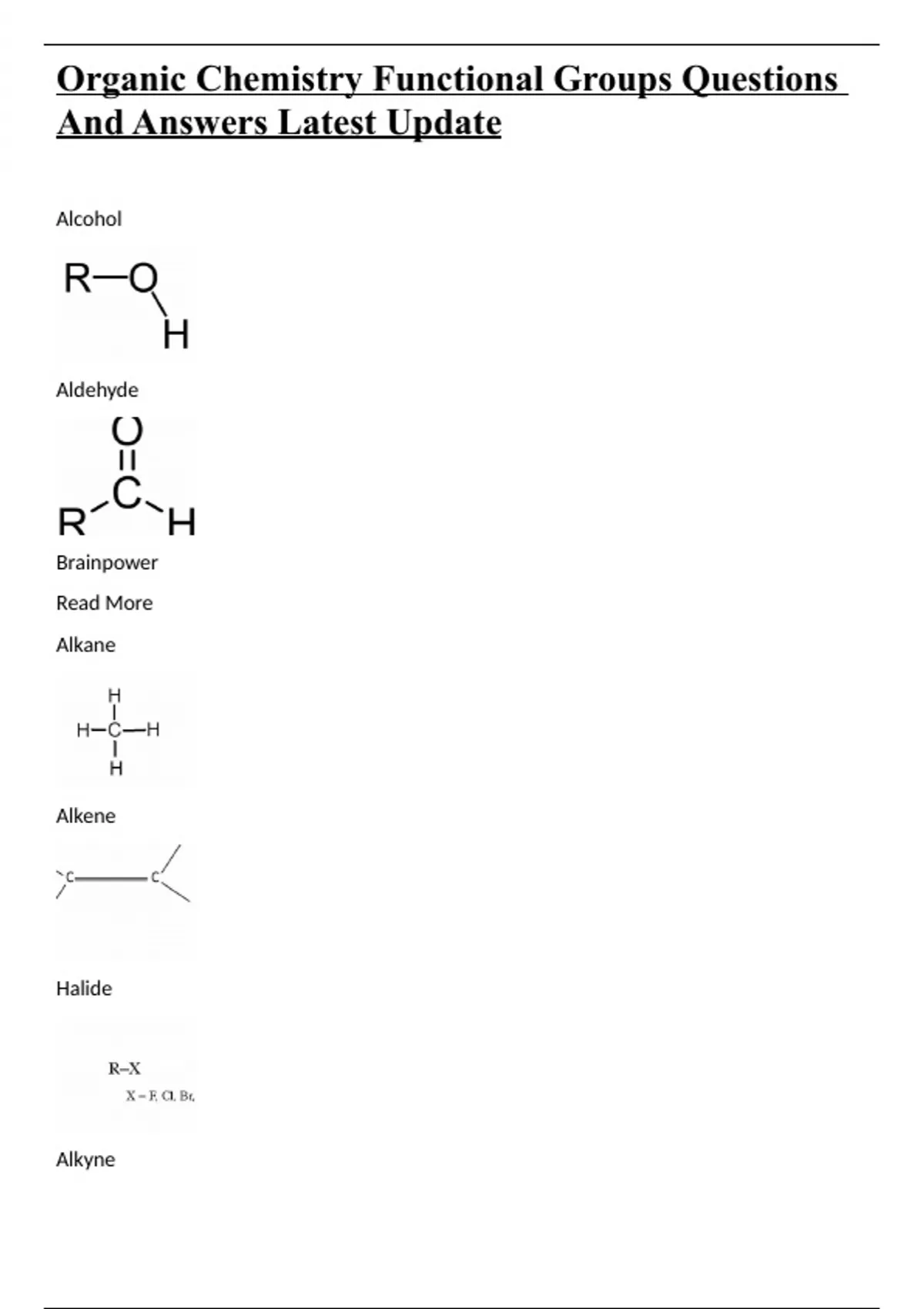 Organic Chemistry Functional Groups Questions And Answers Latest Update ...