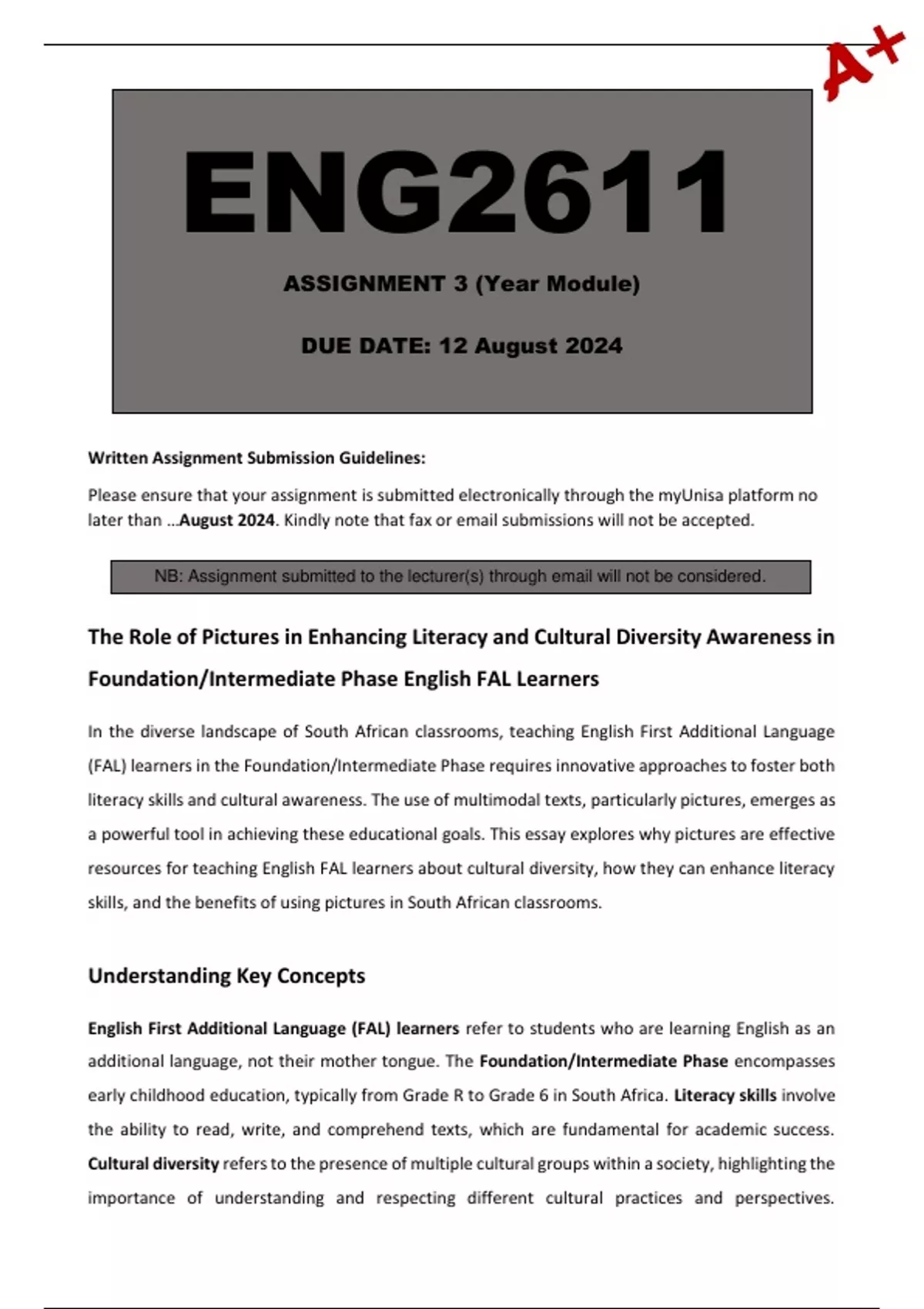 ENG2611 Assignment 3 (Detailed Answers) Year Module - Due 12 August ...