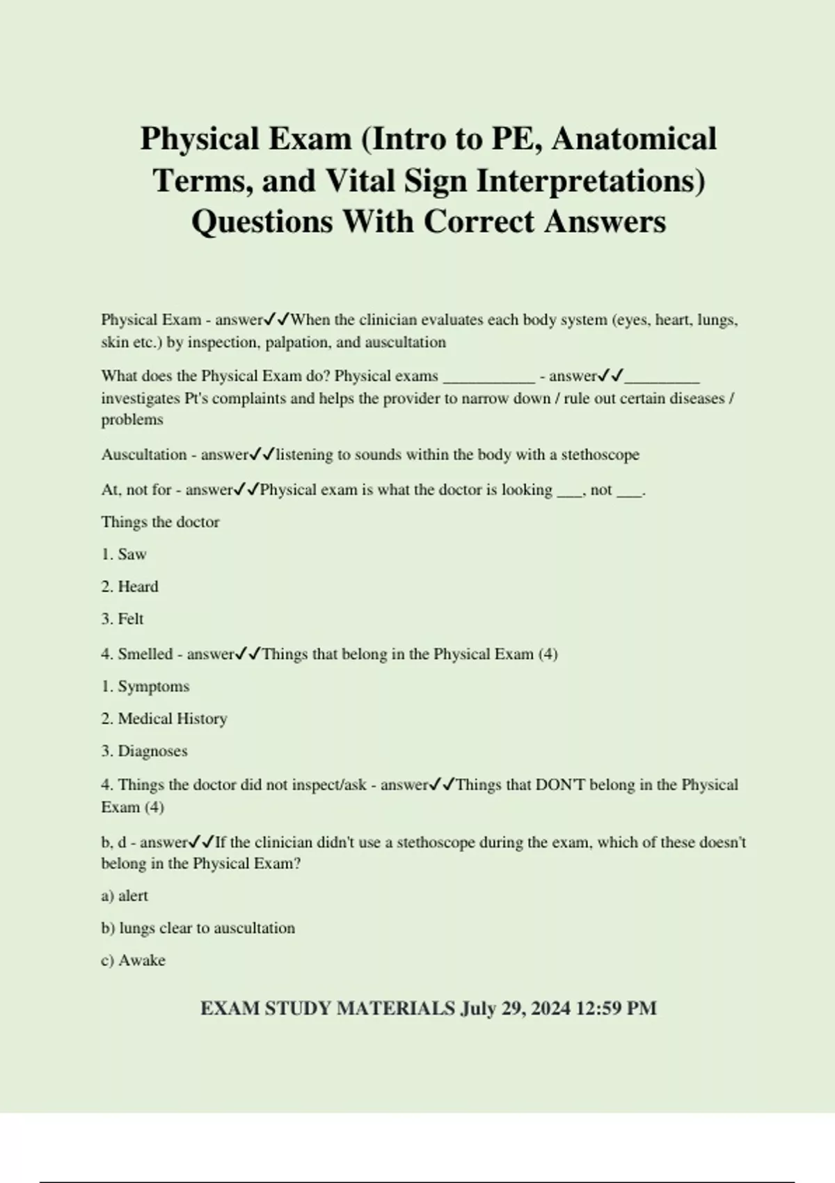 Physical Exam (Intro to PE, Anatomical Terms, and Vital Sign ...