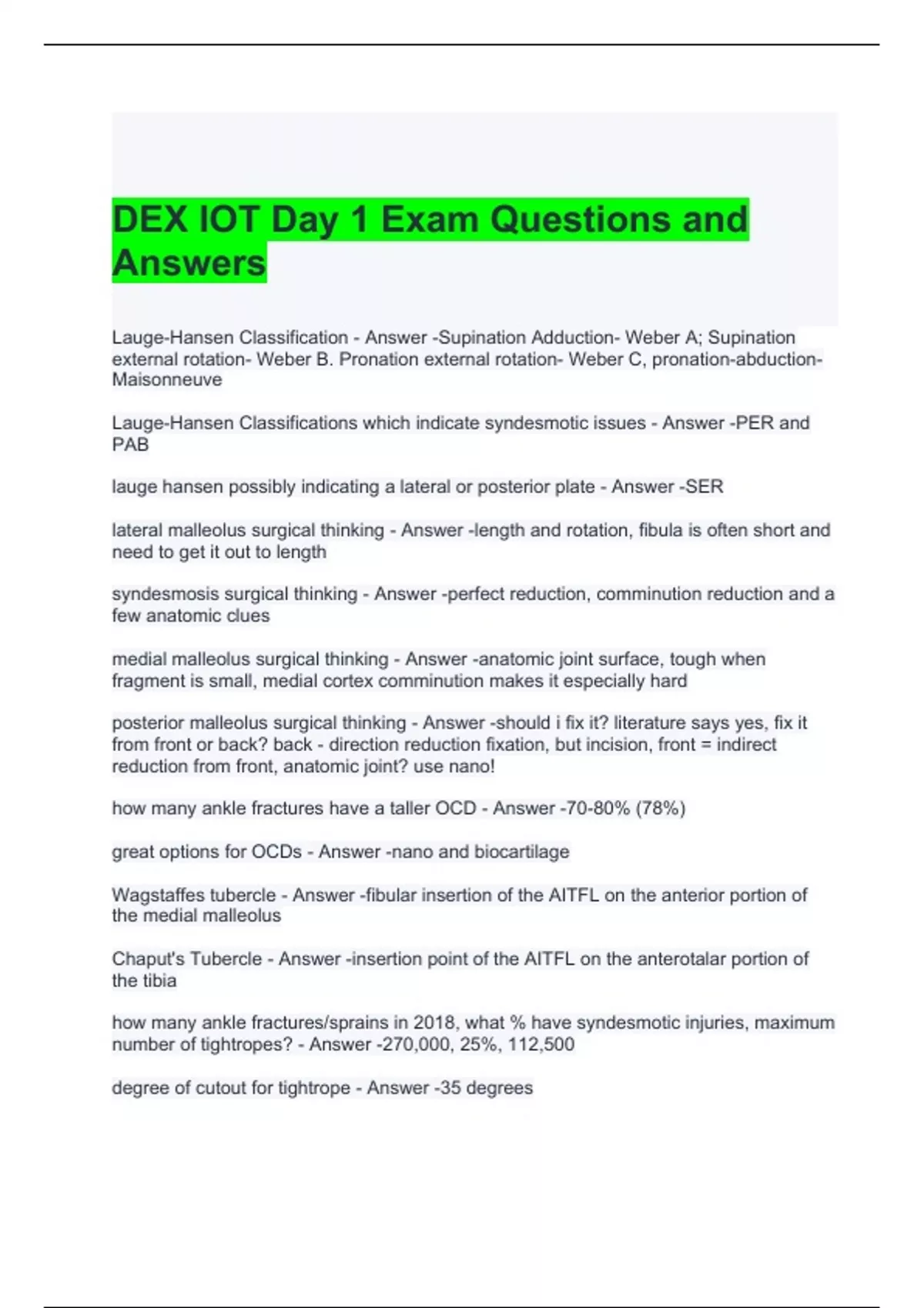 DEX IOT Day 1 Exam Questions and Answers - Dex - Stuvia US