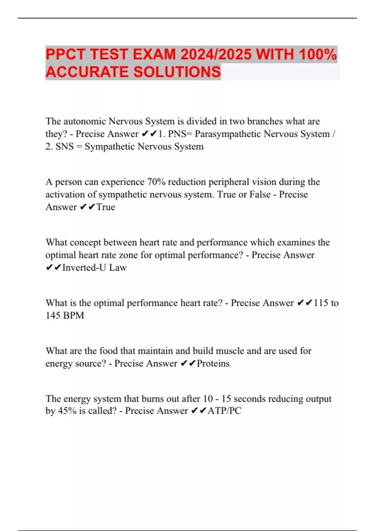 PPCT TEST EXAM 2024/2025 WITH 100% ACCURATE SOLUTIONS - PPCT - Stuvia NL