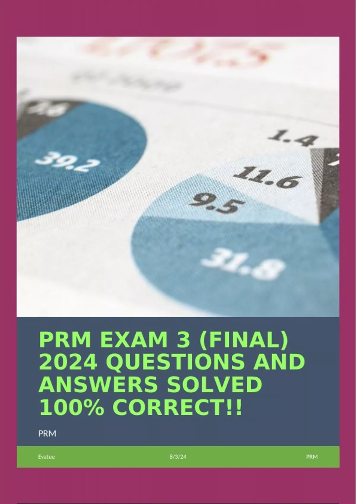 PRM EXAM 3 (FINAL) 2024 QUESTIONS AND ANSWERS SOLVED 100% CORRECT ...