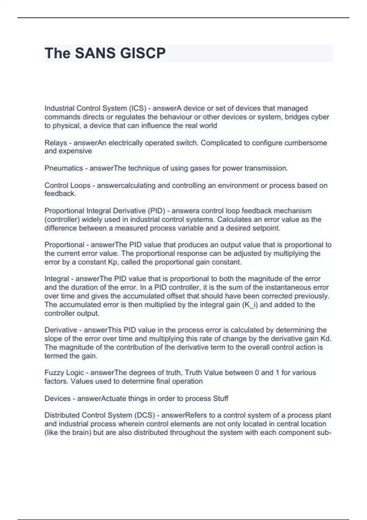 The SANS GISCP QUESTIONS WITH CORRECT ANSWERS - SANS - Stuvia US