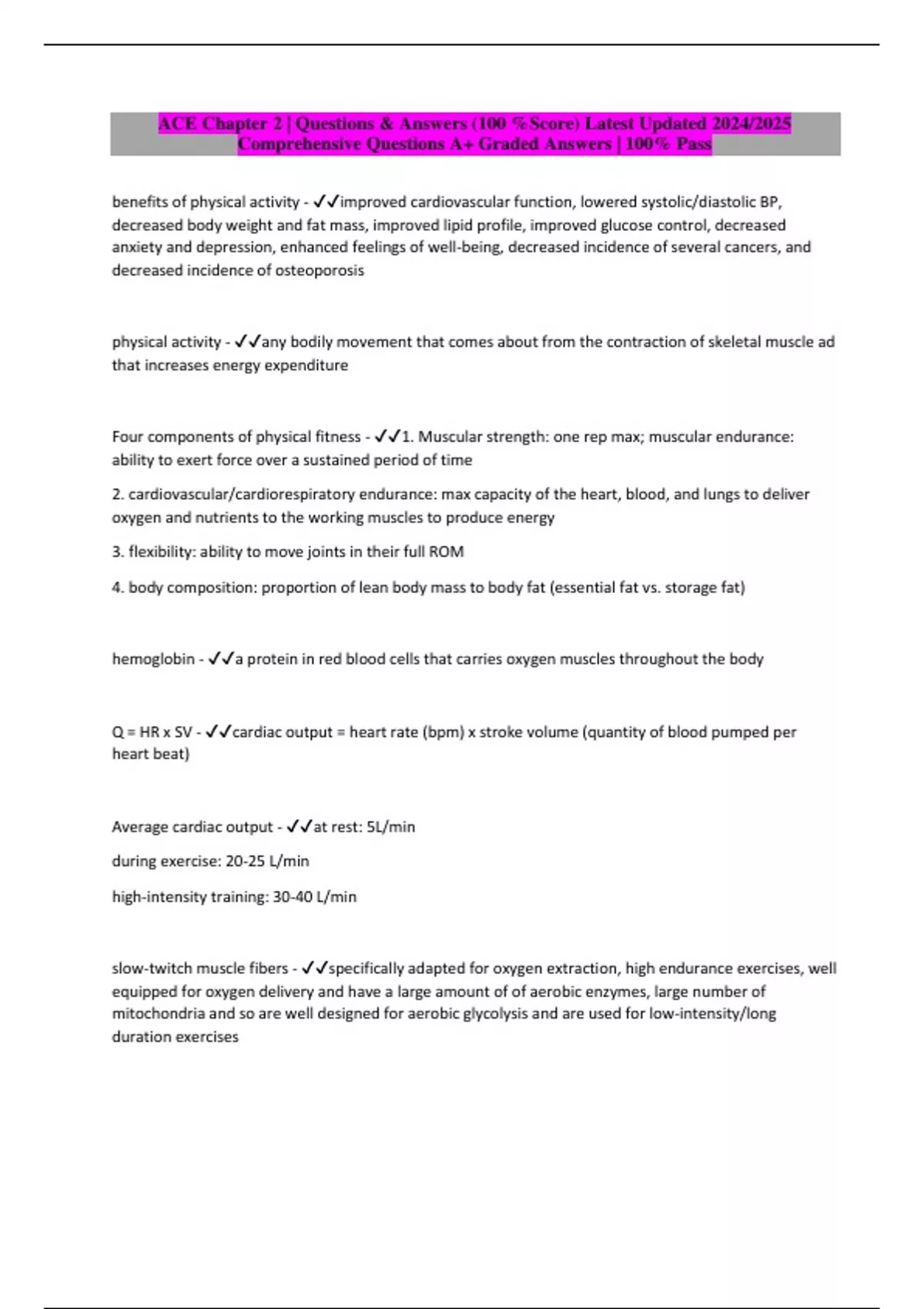 Ace Chapter 2 Questions And Answers 100 Score Latest Updated 2024 2025 Comprehensive
