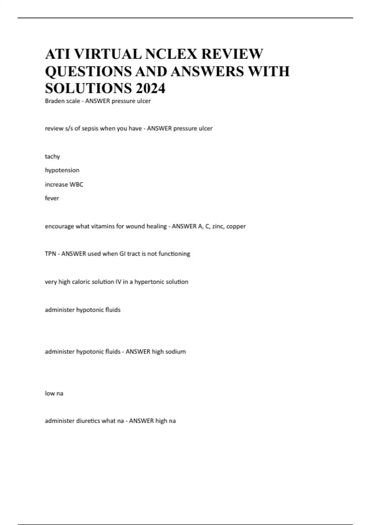 ATI VIRTUAL NCLEX REVIEW QUESTIONS AND ANSWERS WITH SOLUTIONS 2024 ...