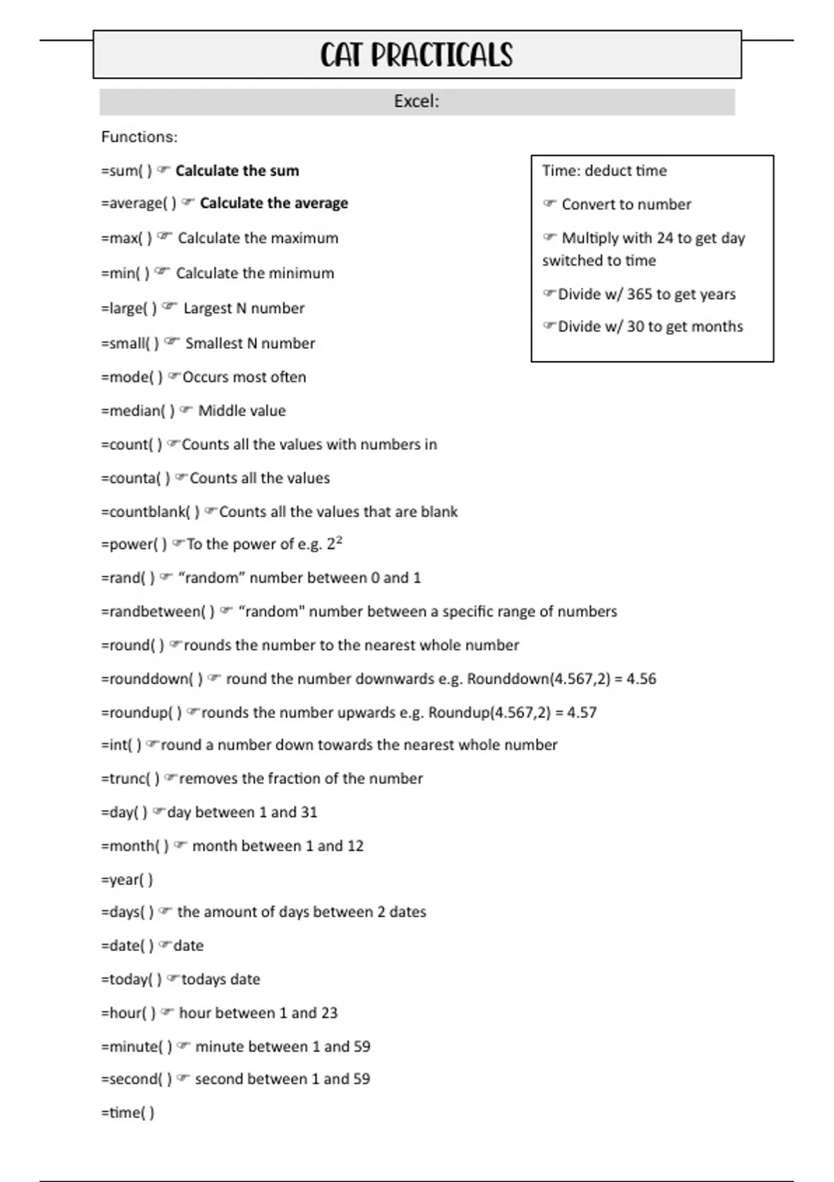 Summary Computer Application Technology Cat Practical Notes Computer Application Technology