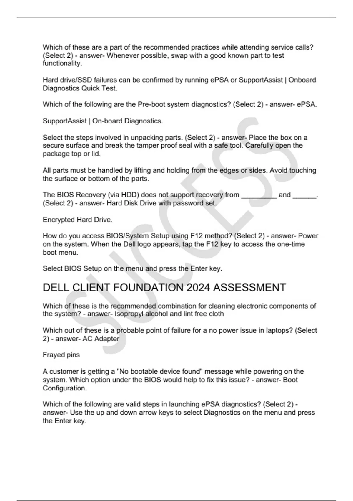 DELL CLIENT FOUNDATION 2024 ASSESSMENT - DELL CLIENT FOUNDATION - Stuvia US