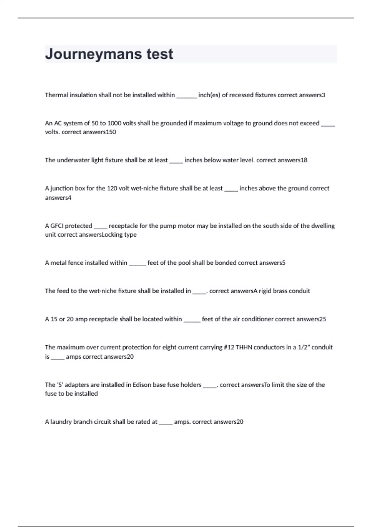 Journeymans test exam 2024 with verified solutions - Journeymans t ...