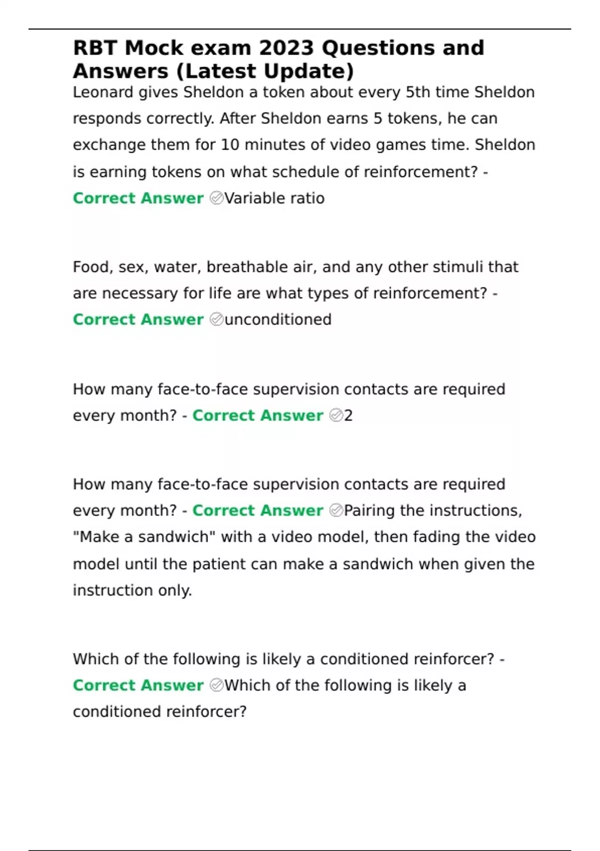 RBT Mock exam 2023 Questions and Answers (Latest Update) - RBT Mock ...