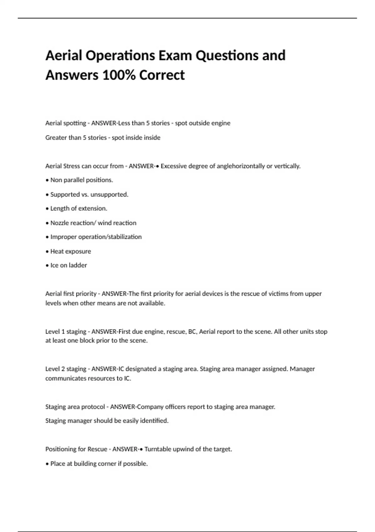 Aerial Operations Exam Questions and Answers 100% Correct - Aerial ...