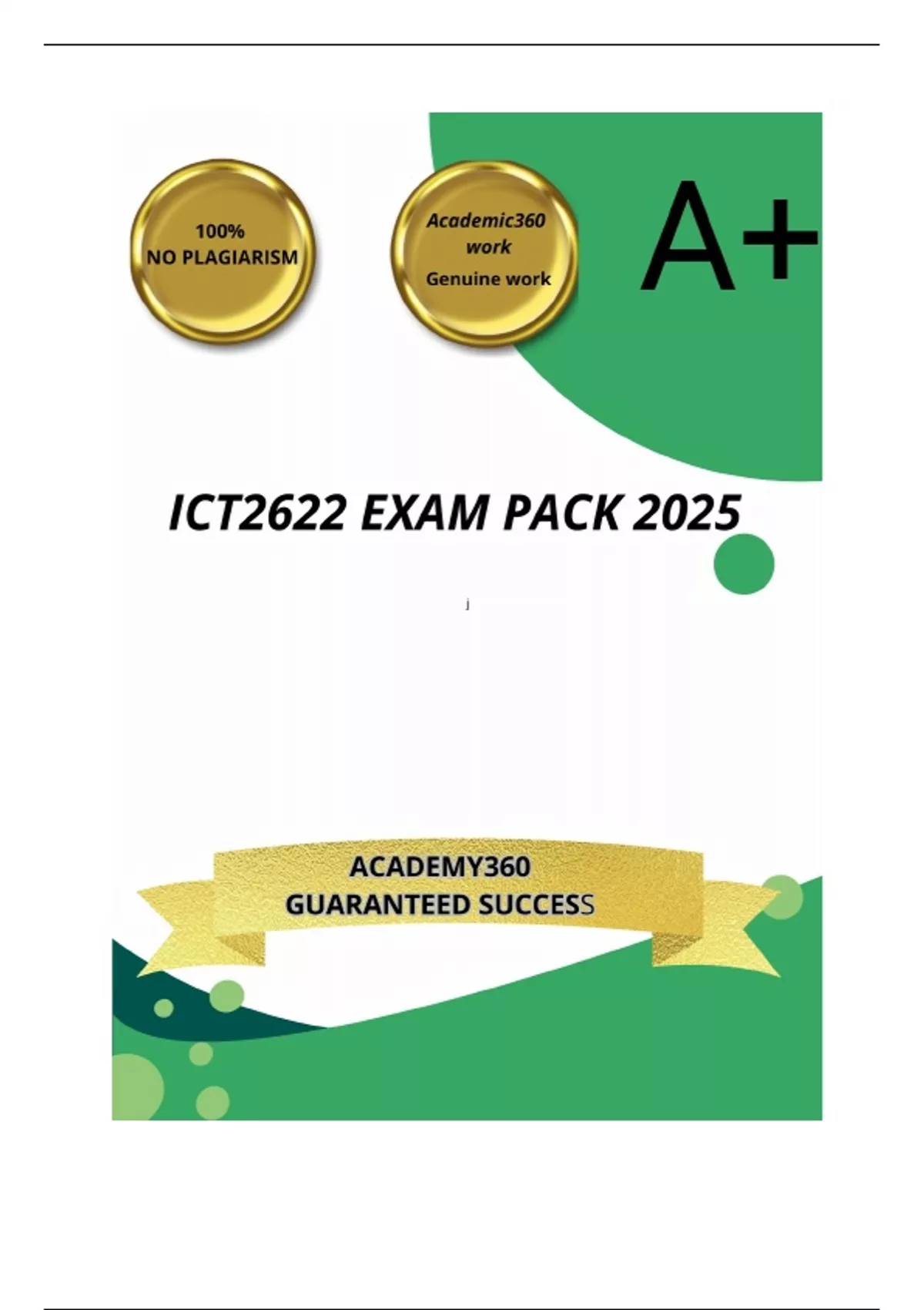 ICT2622 EXAM PACK 2025. - Object Oriented Analysis - Stuvia SA