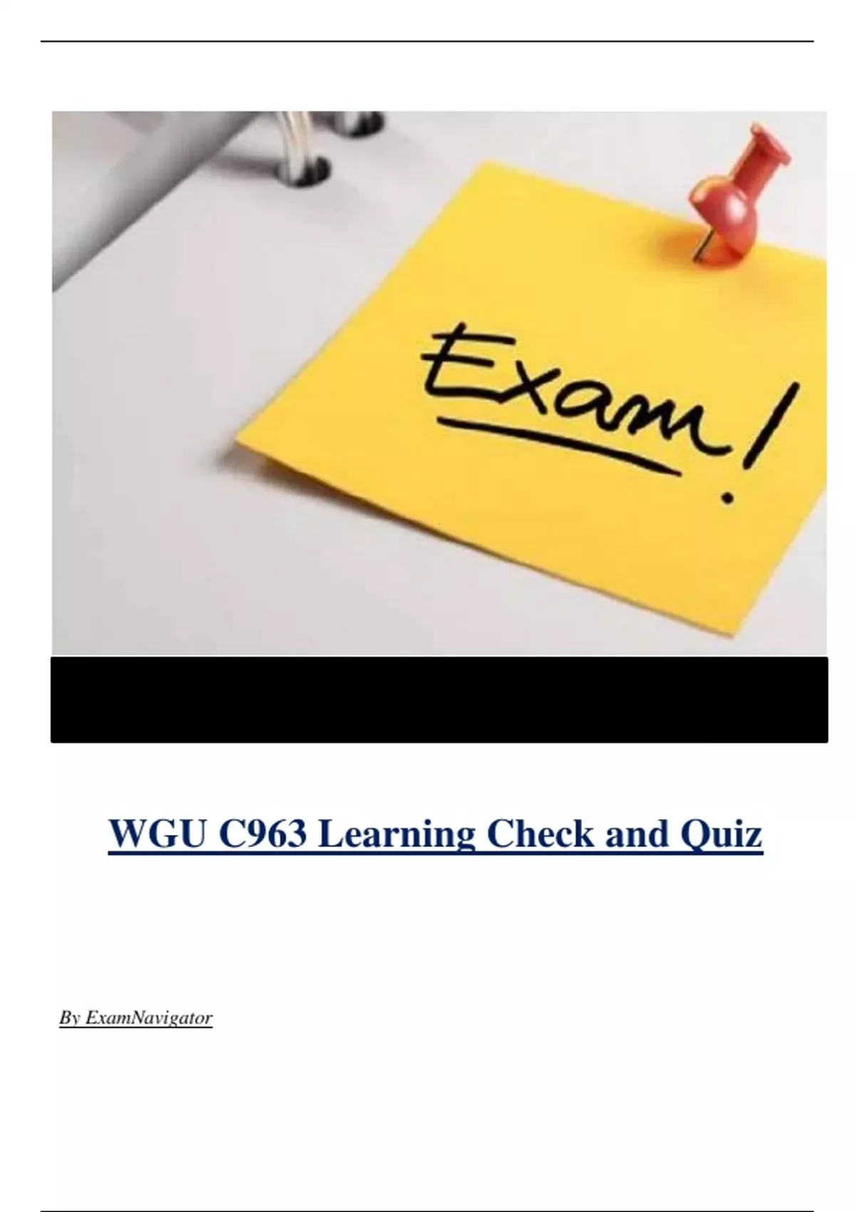 WGU C963 Learning Check and Quiz ( Latest 2024 / 2025 ) Actual ...