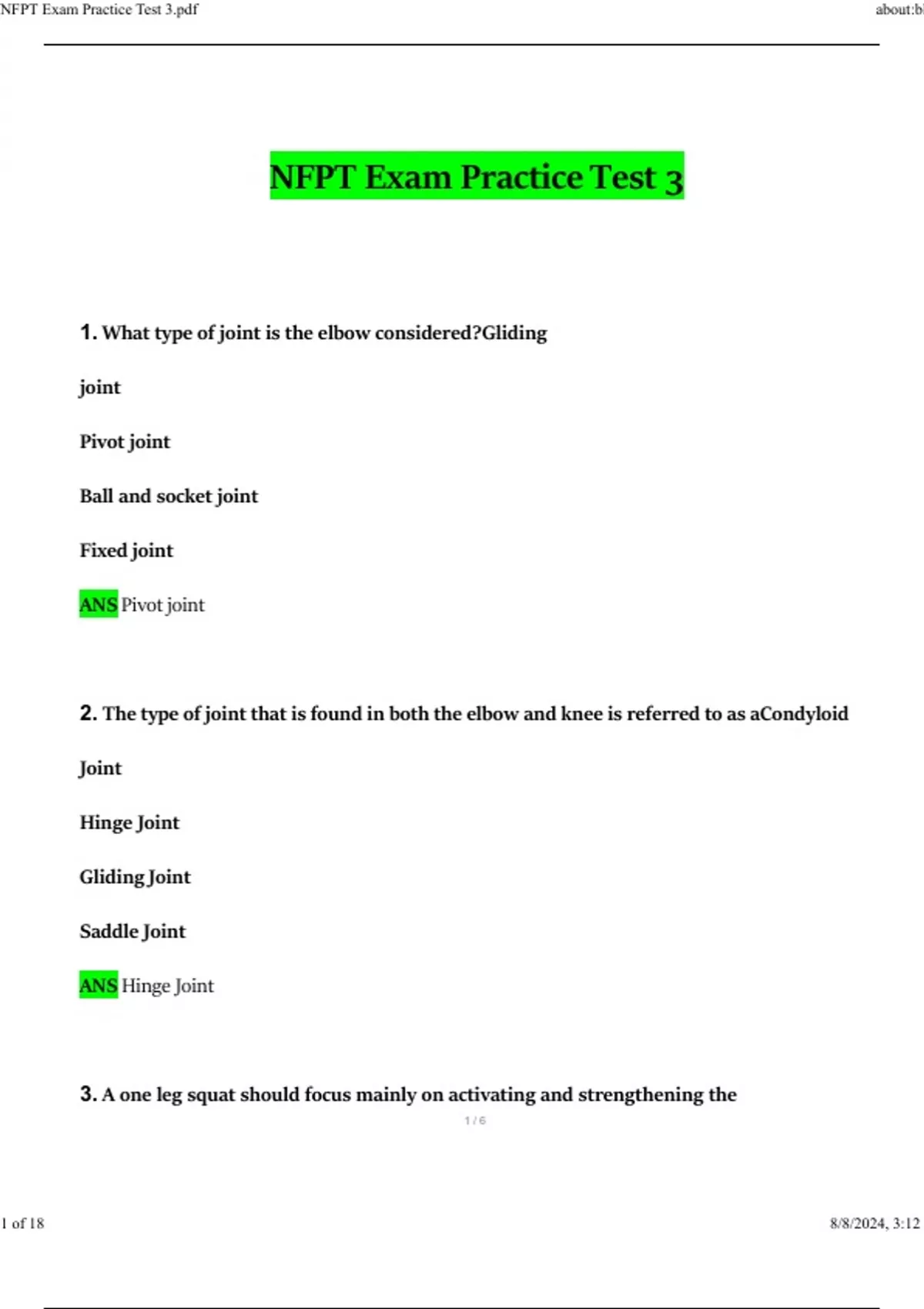 NFPT Exam Practice Test 3 2024 Questions and Answers 2024 / 2025 ...