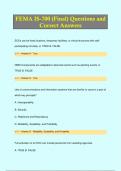 FEMA IS-700 Final Exam – Full Questions and Correct Answers (Verified ...