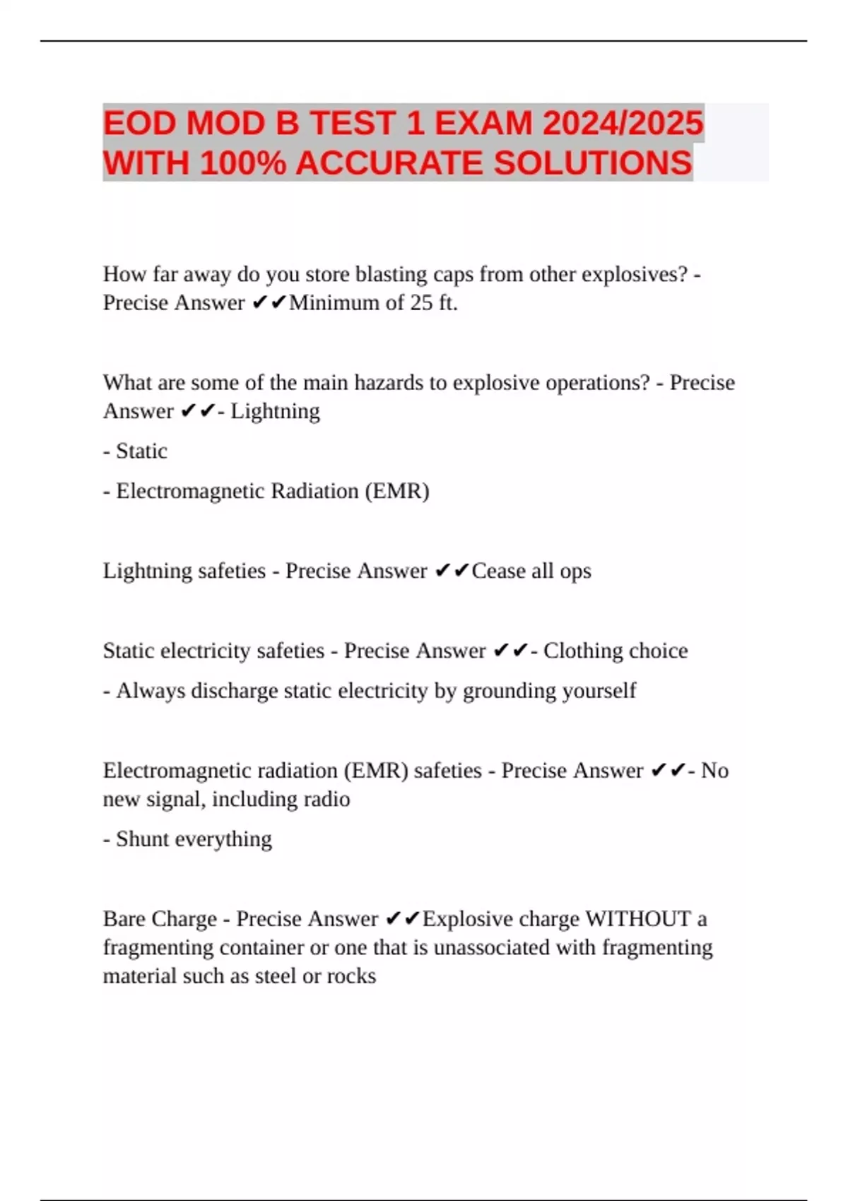 EOD MOD B TEST 1 EXAM 2024/2025 WITH 100% ACCURATE SOLUTIONS - EOD MOD ...