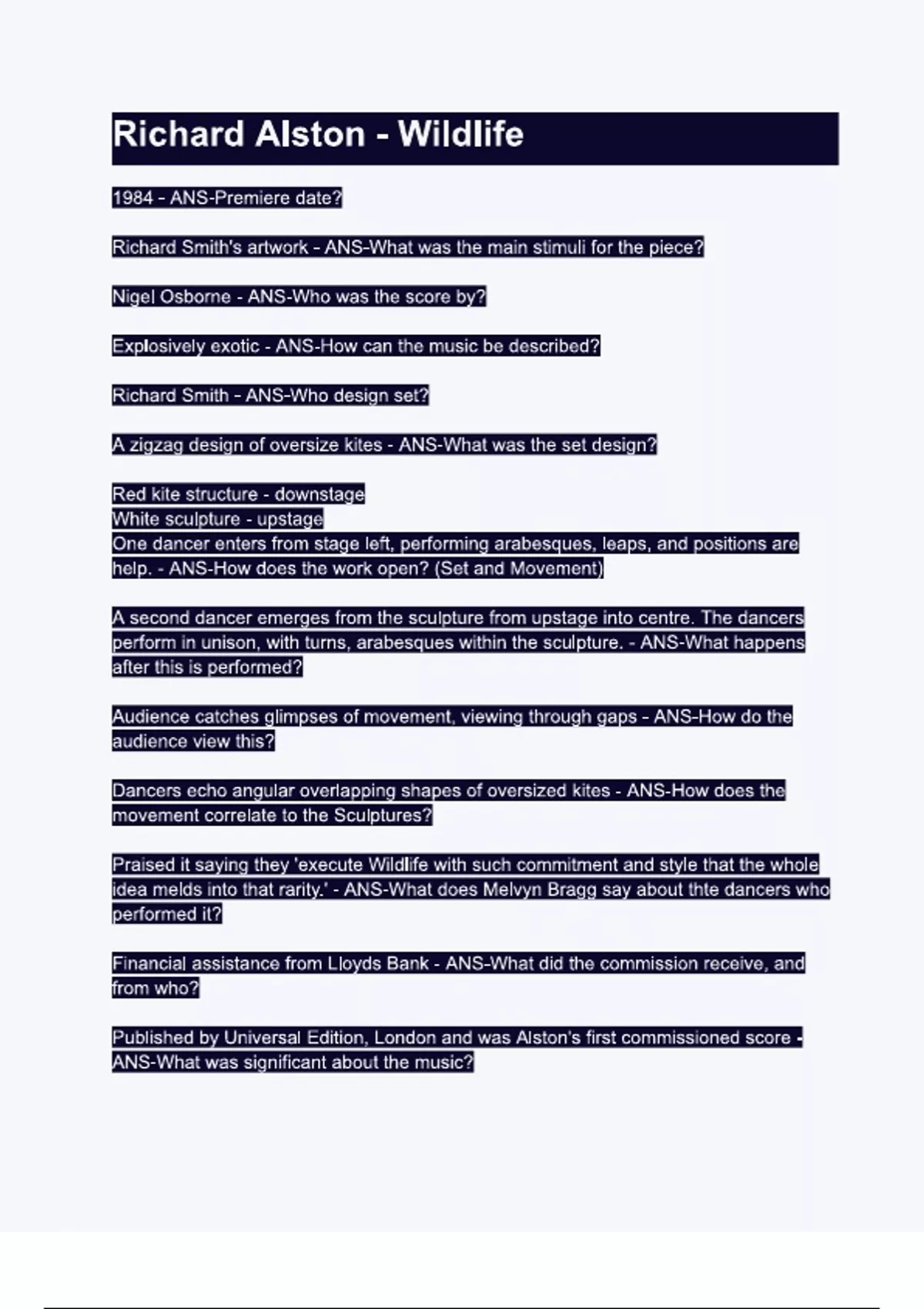 Richard Alston - Wildlife Questions & 100% Verified Correct Answers ...