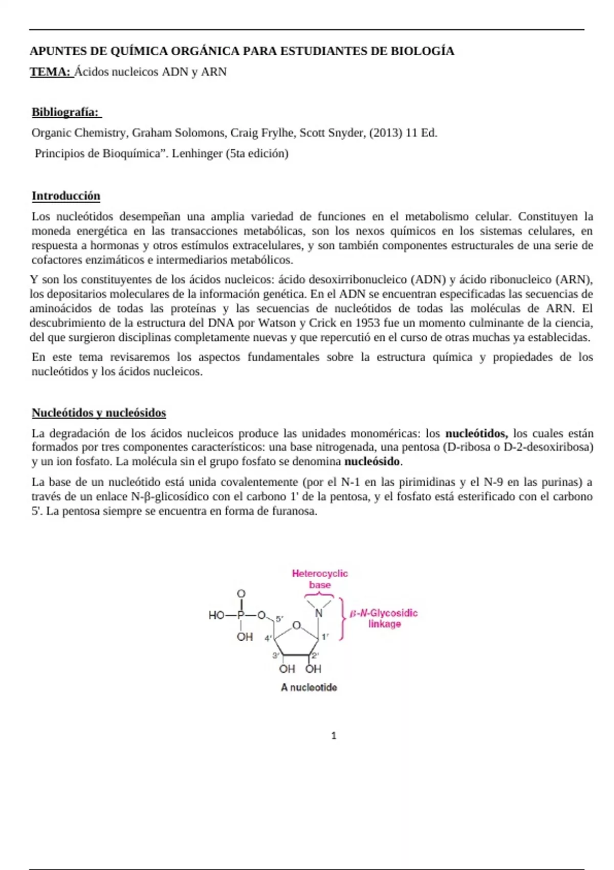 ADN y ARN: los ácidos de la genética - Química Orgánica - Stuvia US