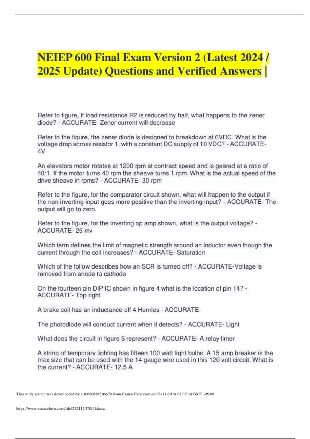 NEIEP 600 Final Exam Version 2 Questions and Verified Answers | (Latest ...