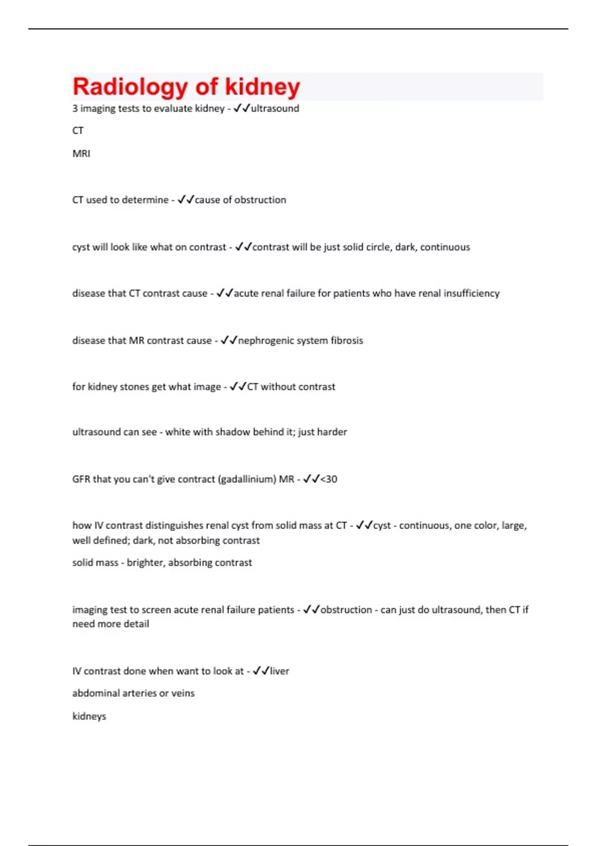 Radiology of kidney Questions with accurate answers - Radiology of ...