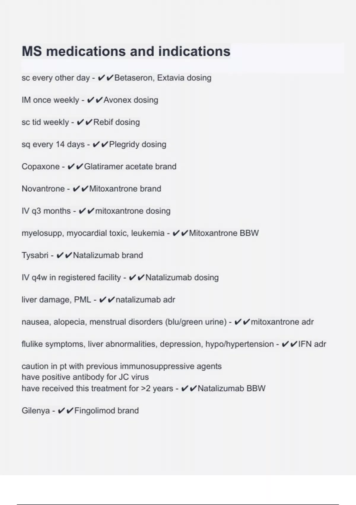 MS medications and indications questions and correct answers ...