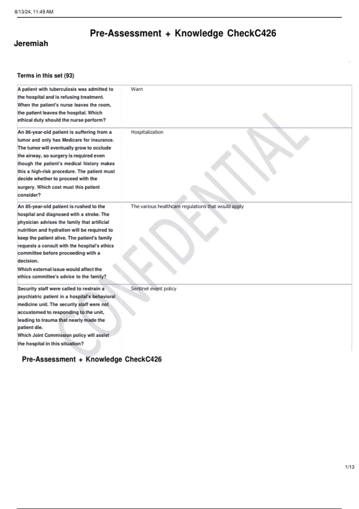 Pre-Assessment + Knowledge CheckC426 (PRAO) QUESTIONS WITH 100- CORRECT ...