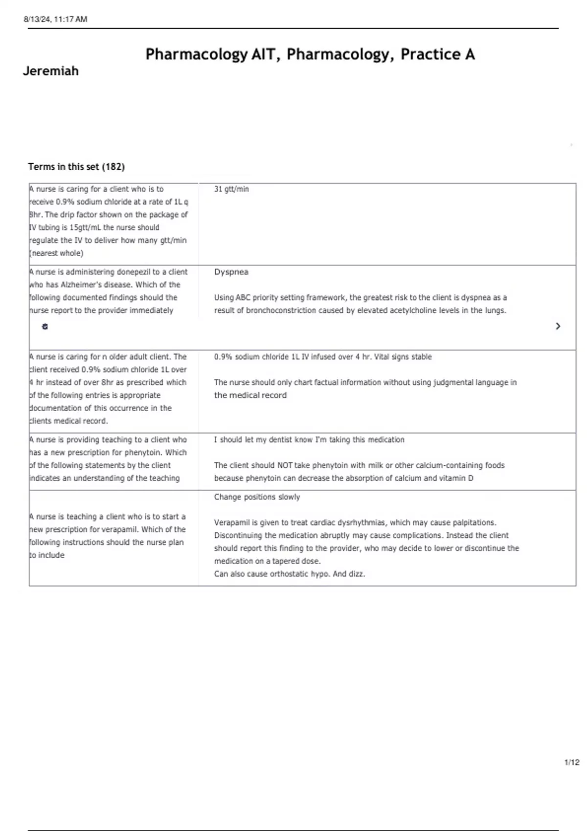 Pharmacology AIT, Pharmacology, Practice A QUESTIONS WITH 100- CORRECT ...