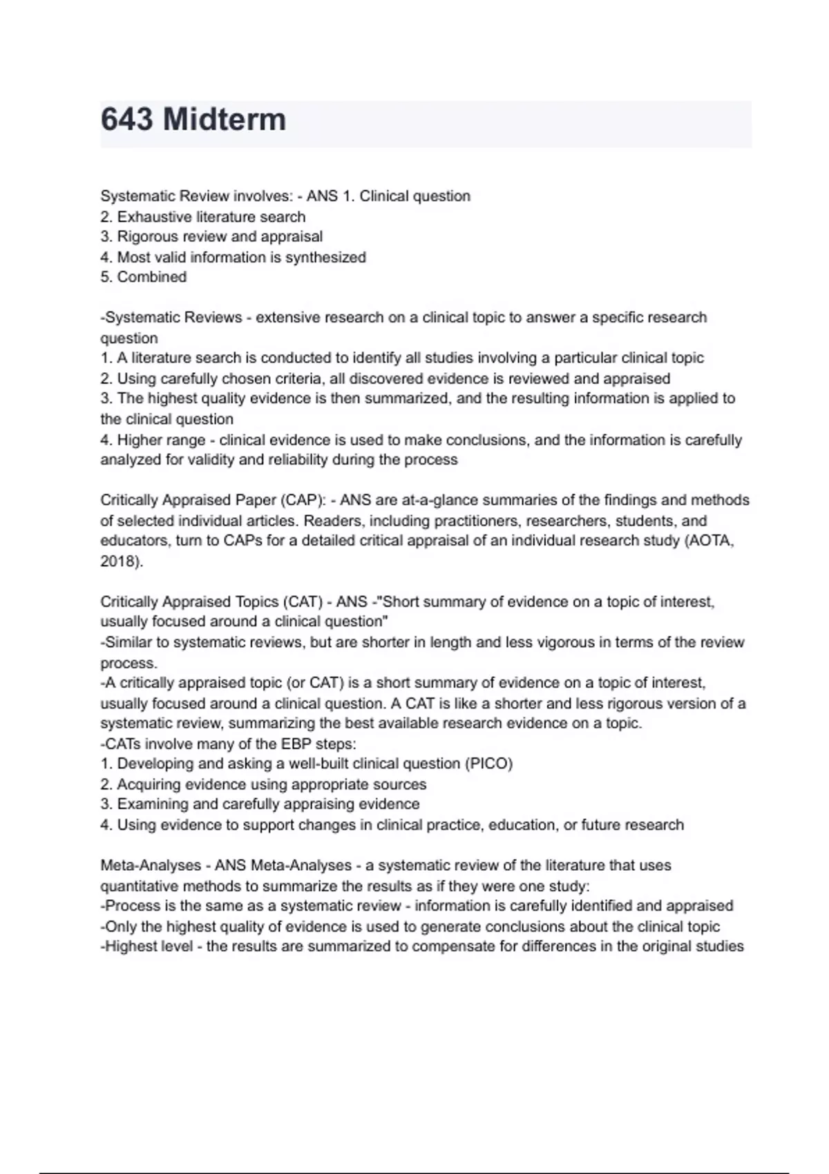 643 Midterm Exam 2024/2025 Questions With Completed & Verified ...