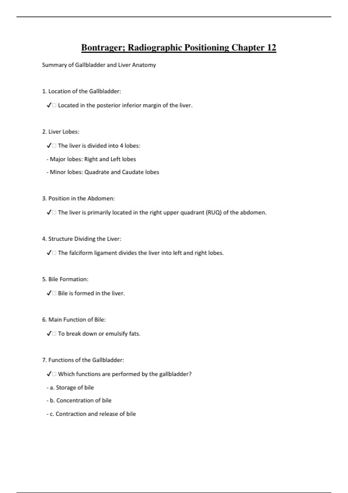 Bontrager; Radiographic Positioning Chapter 12 - Bontrager ...