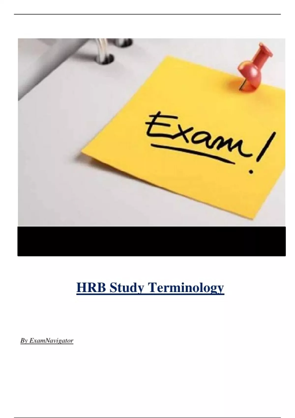 HRB Study Terminology ( Latest 2024 / 2025 ) Actual Questions and ...
