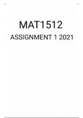 MAT1512 assignment 1 semester 1 2021 - MAT1512 - Calculus A - Stuvia SA