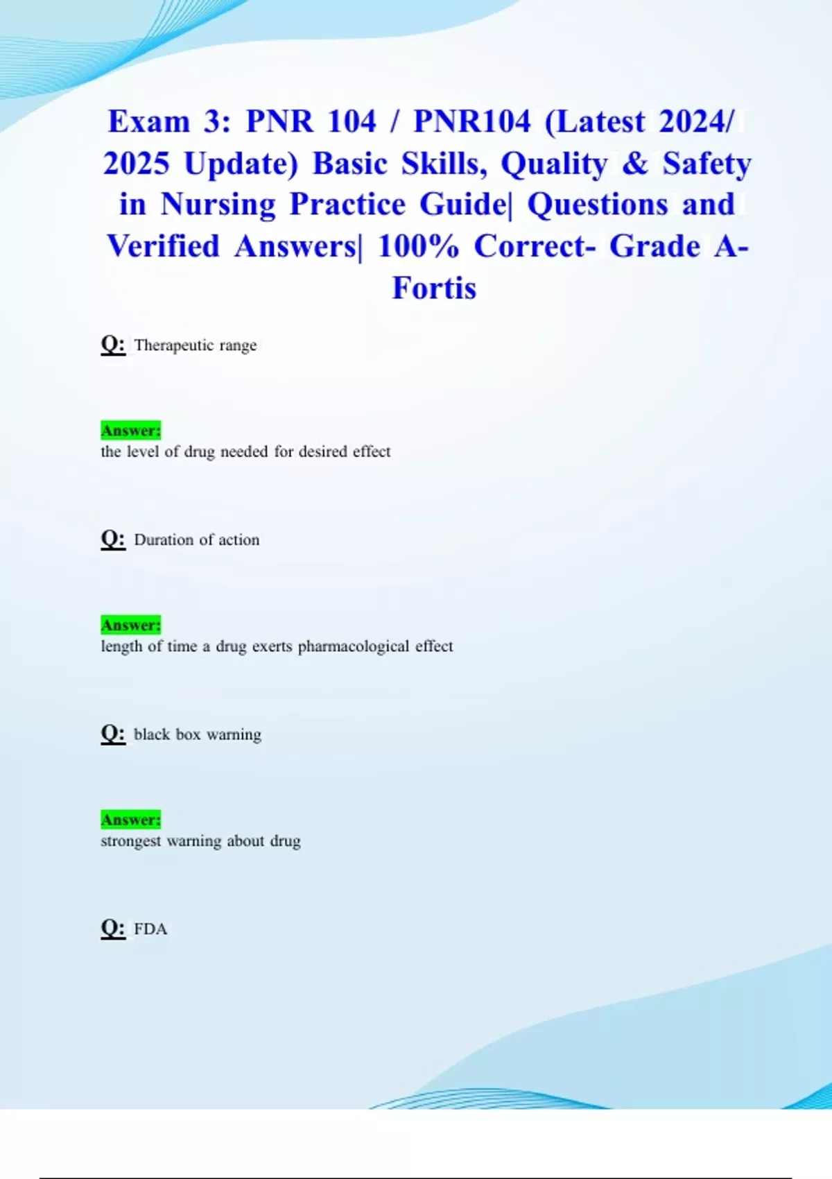 Exam 3: PNR 104 / PNR104 (Latest 2024/ 2025 Updates STUDY BUNDLE WITH ...