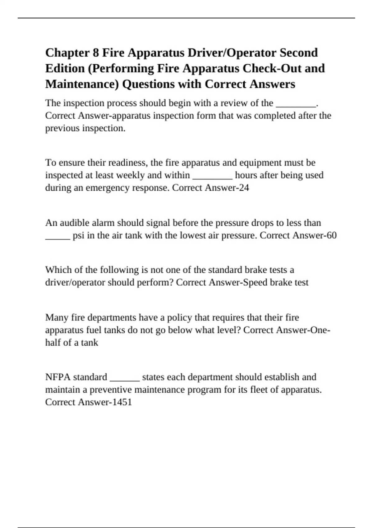 Chapter 8 Fire Apparatus Driver/Operator Second Edition (Performing ...