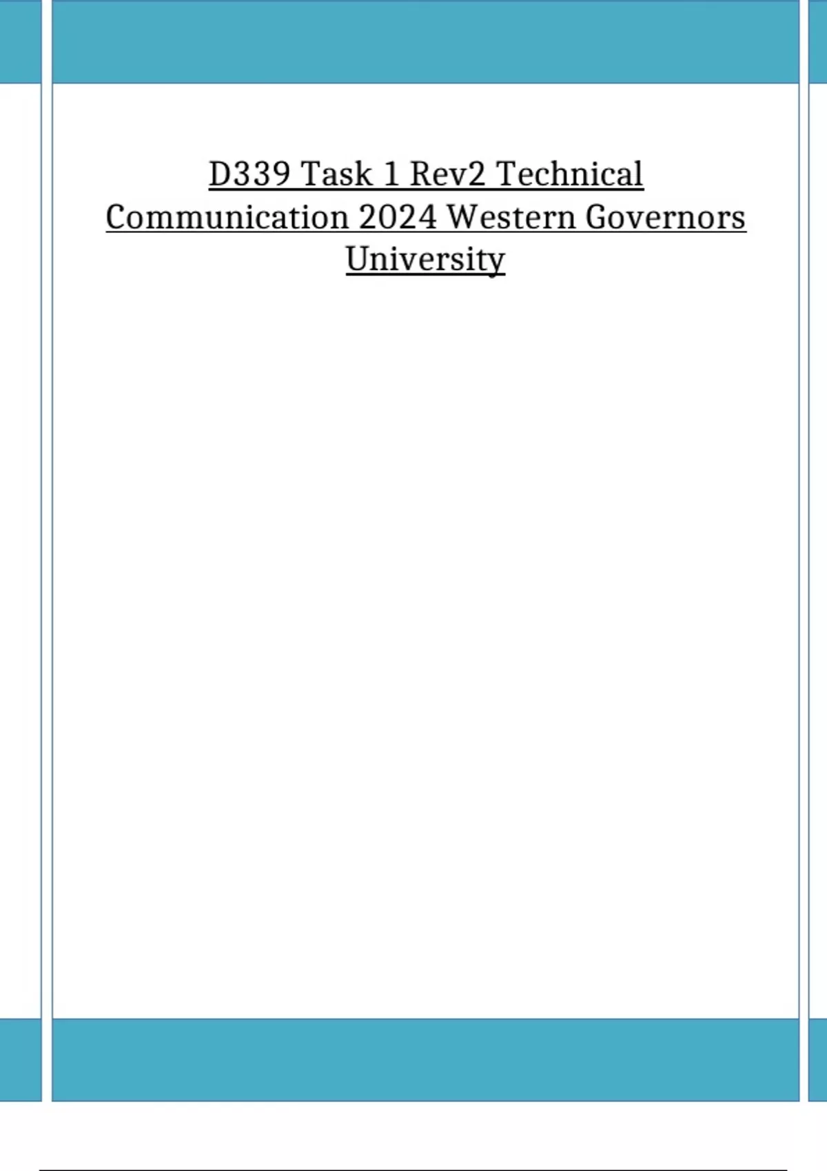 D339 Task 1 Rev2 Technical Communication 2024 Western Governors University - D339 Technical ...