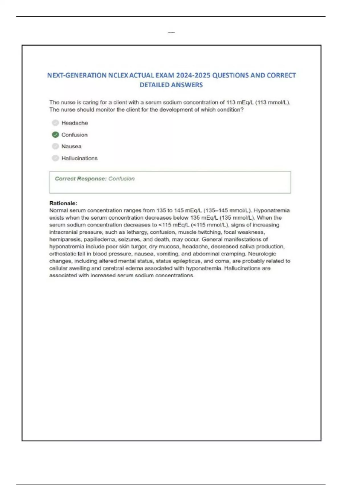 2024/2025 Next-Generation NCLEX Exam: Real Exam Questions and Detailed ...