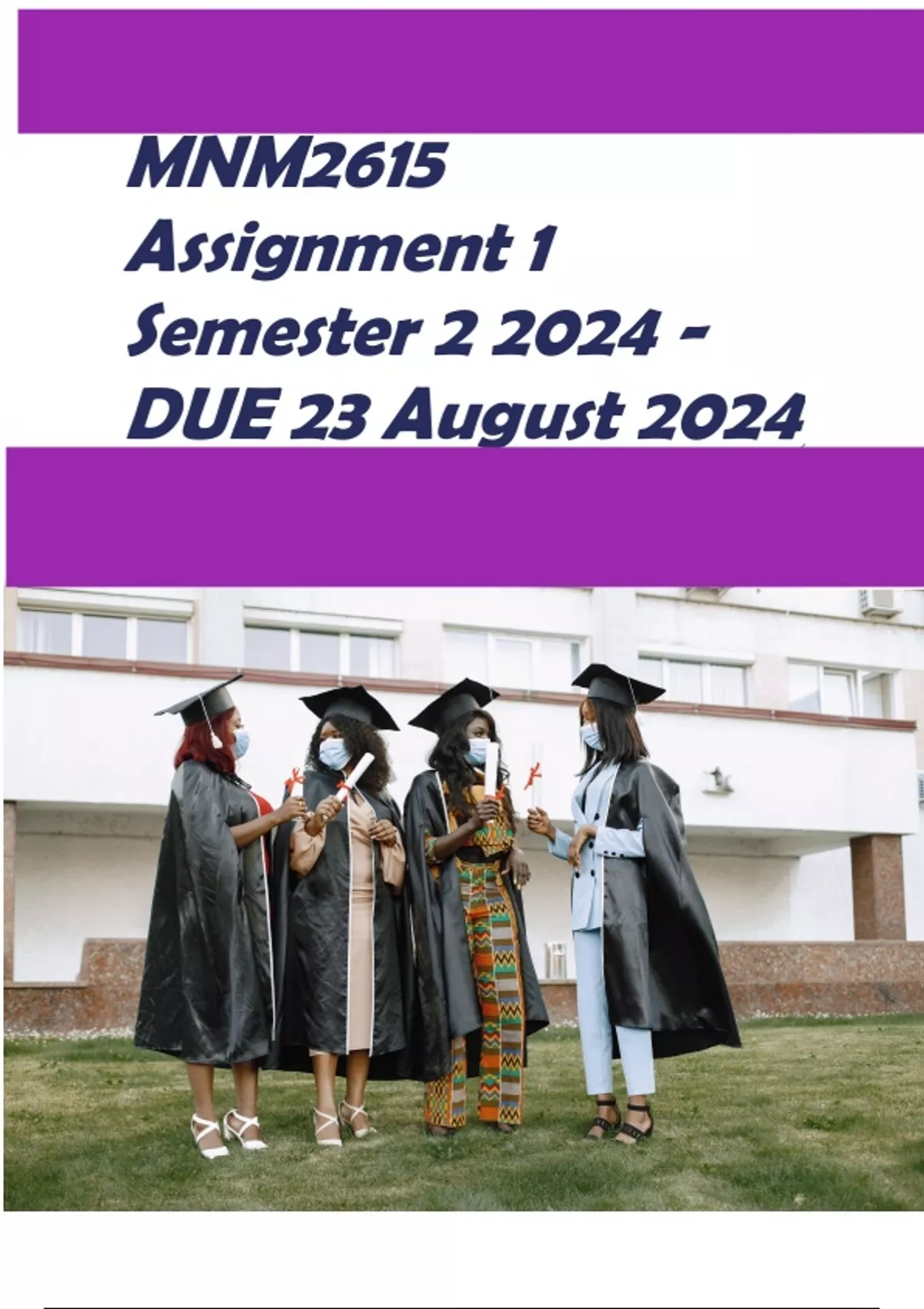 MNM2615 Assignment 1 CORRECT ANSWERS) Semester 2 2024 - DUE 23 August ...