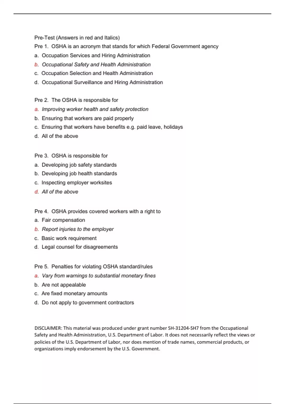 Osha preset exam Questions With Correct Solutions, Already Passed ...