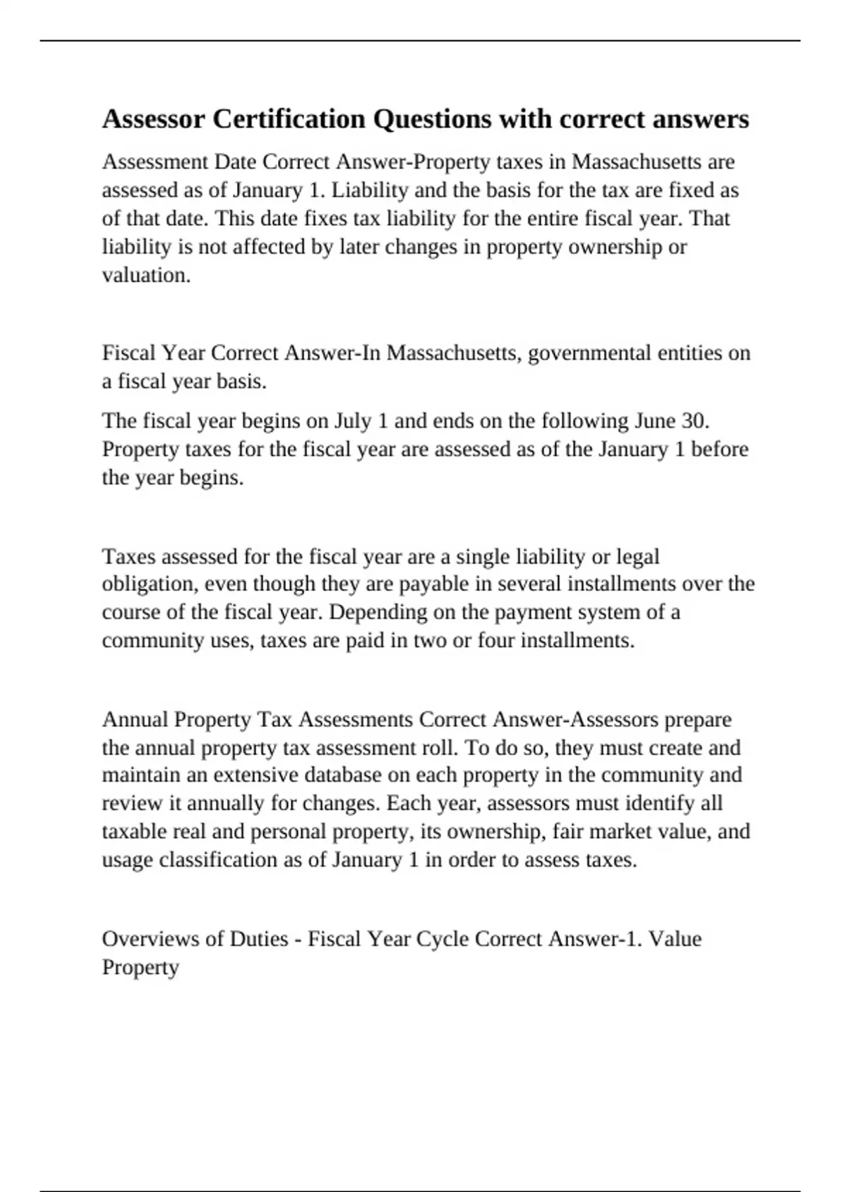 Assessor Certification Questions with correct answers - CVA ...