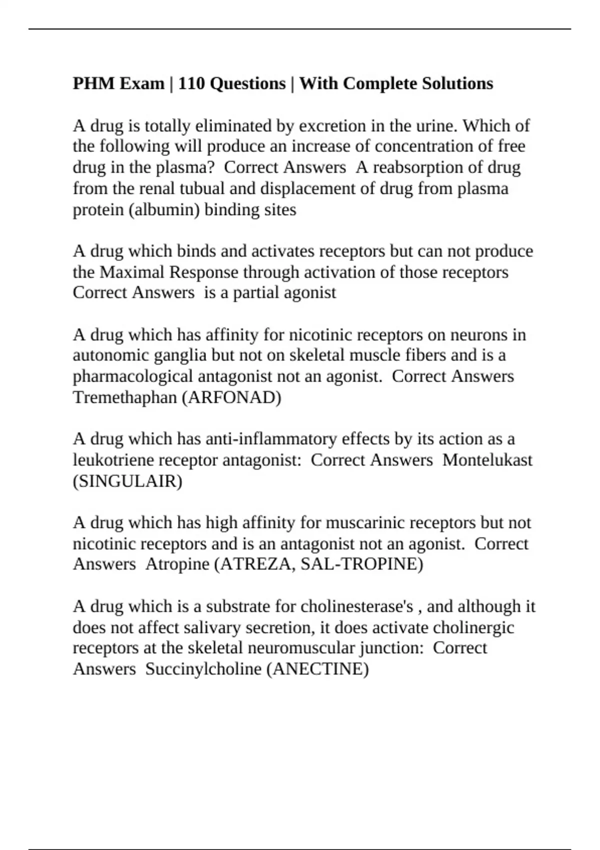 PHM Exam | 110 Questions | With Complete Solutions - PHM - Stuvia US