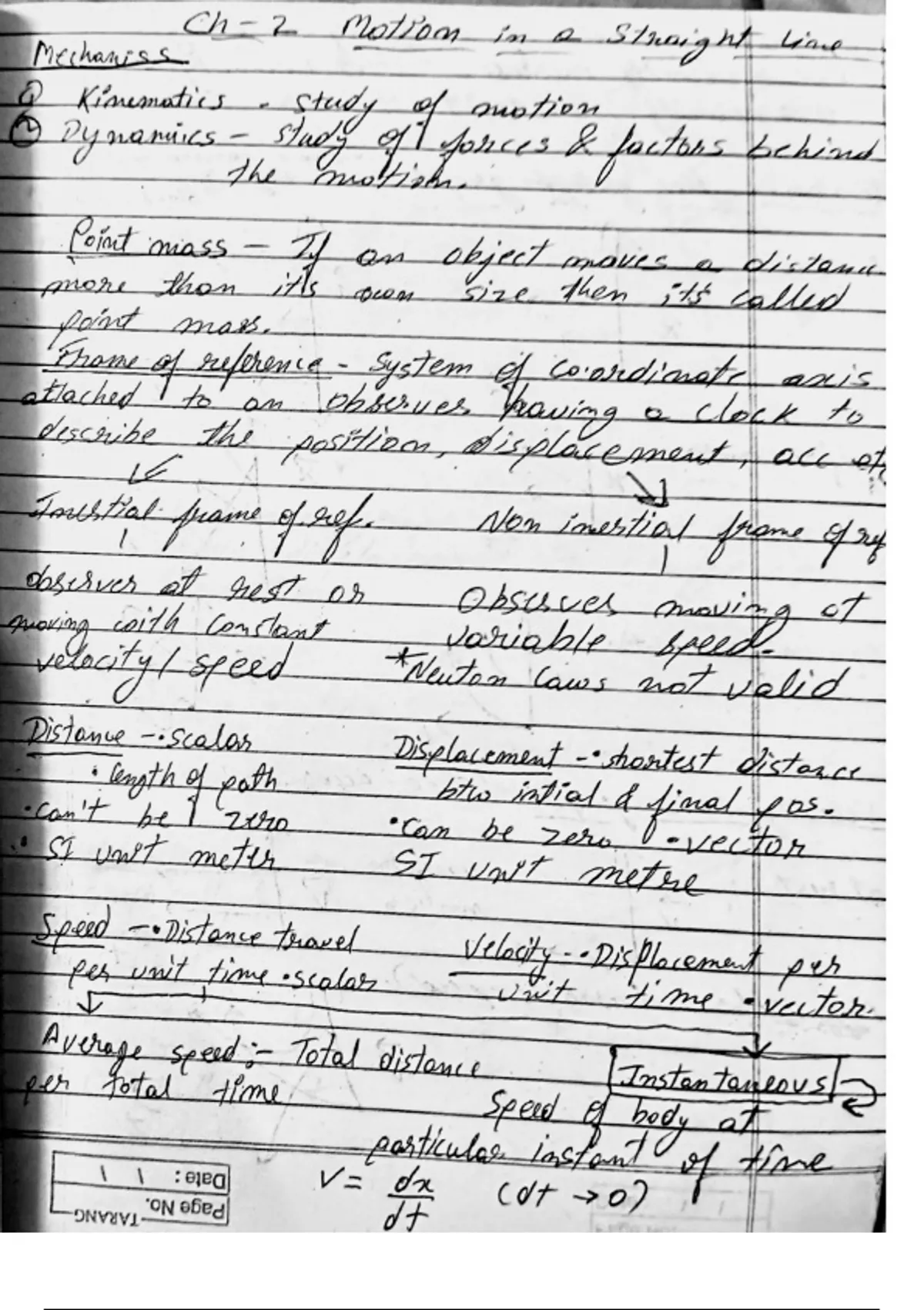 Class 11 Physics Kinematics Motion In A Straight Line ( JEE MAINS ...