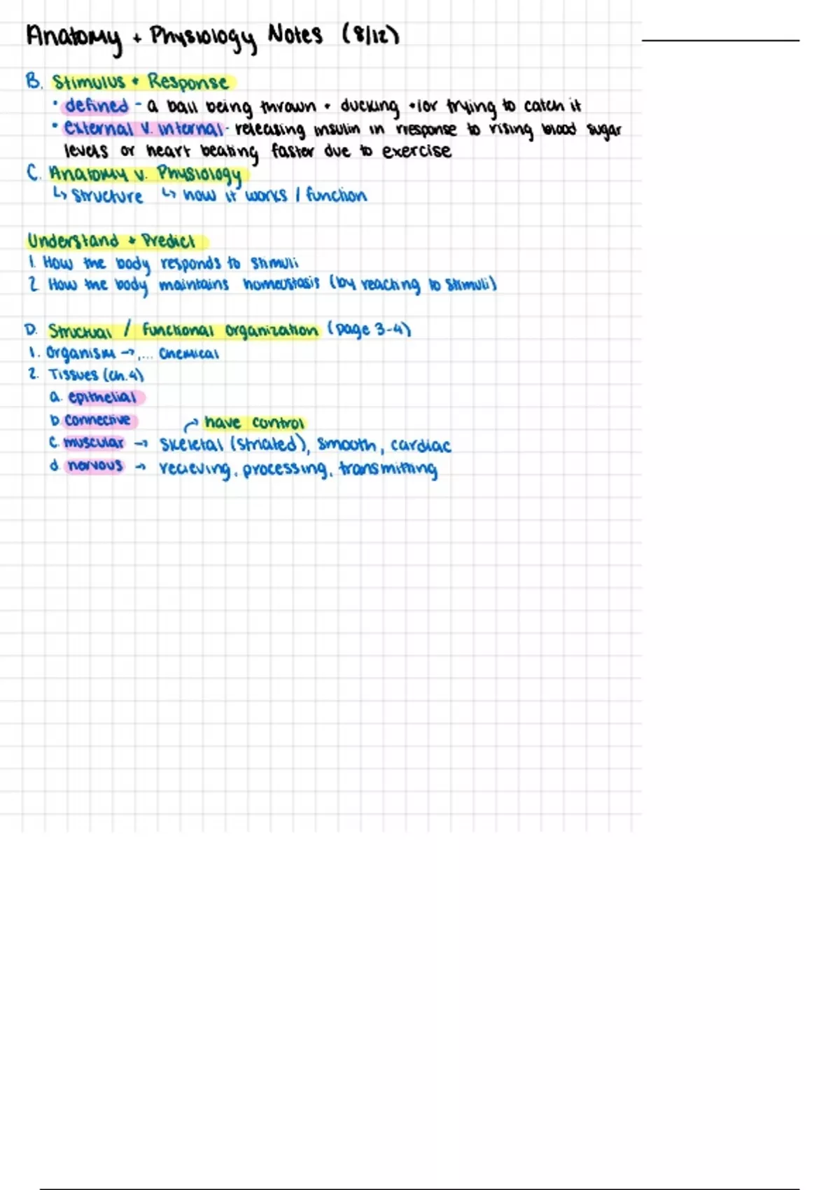 anatomy intro/ body systems/characteristics of life - Anatomy - Stuvia US