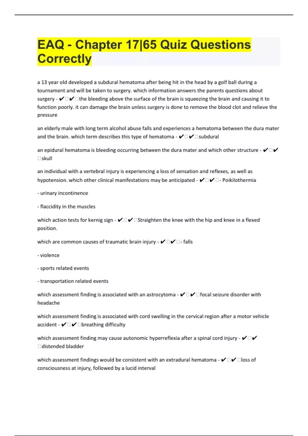 EAQ - Chapter 17|65 Quiz Questions Correctly |2024 - EAQ - Chapter 17 ...