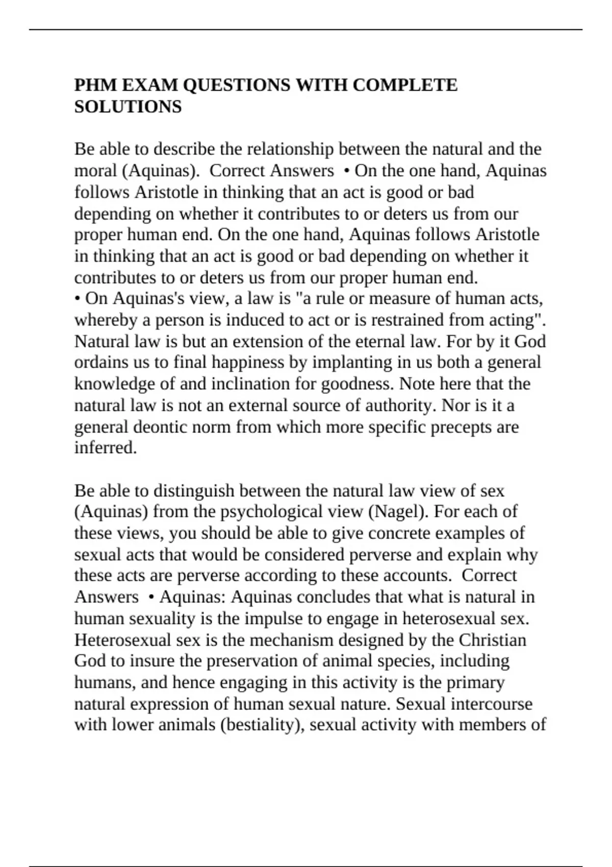 PHM EXAM QUESTIONS WITH COMPLETE SOLUTIONS - PHM - Stuvia US