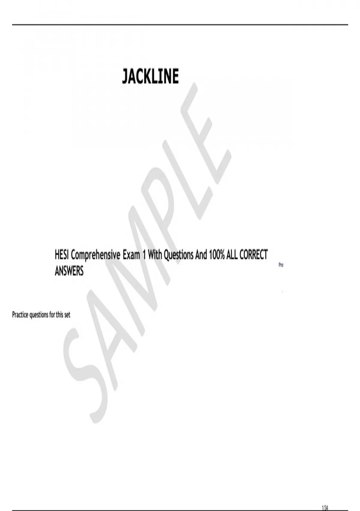 HESI Comprehensive Exam 1 With Questions And 100% ALL CORRECT ANSWERS ...